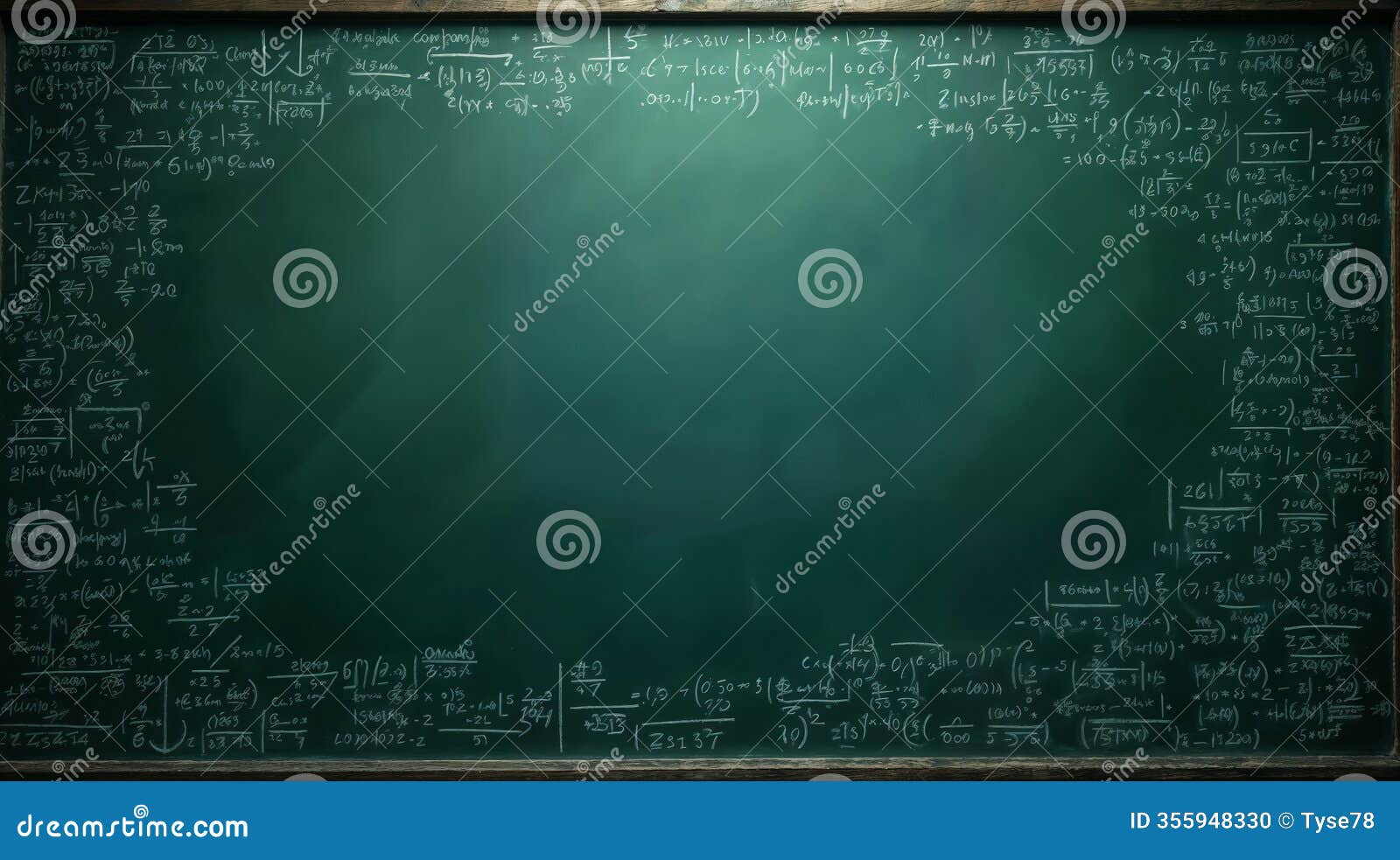Chalkboard with Complex Mathematical Equations Stock Illustration ...