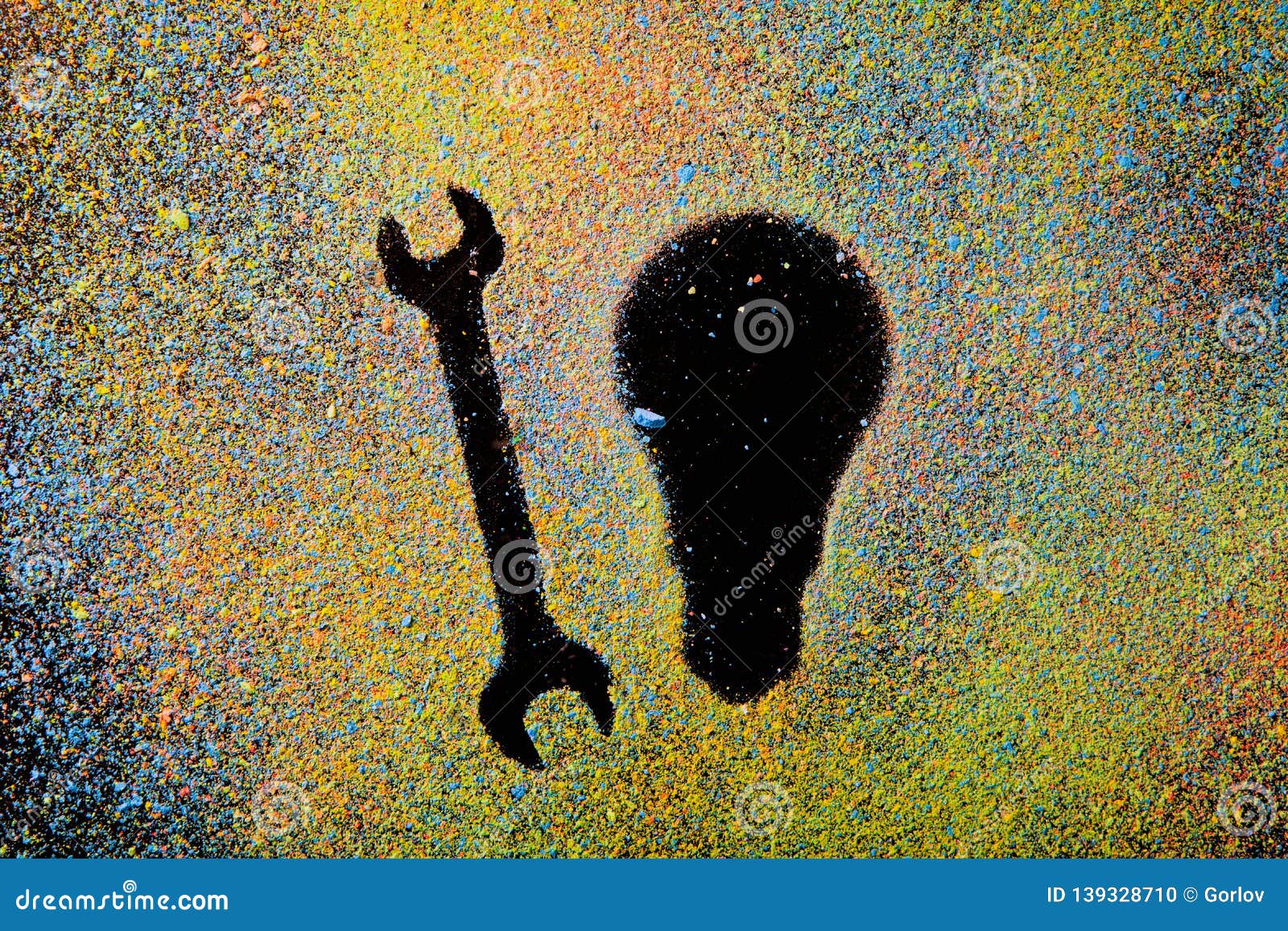 Chalkboard Construction Tools Shadow Stock Photo - Image of chalkboard ...