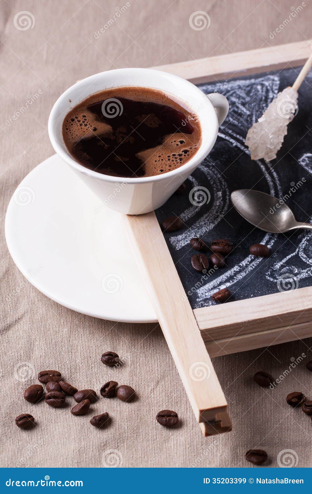 Chalkboard with Cup of Coffee Stock Image - Image of detail, espresso ...
