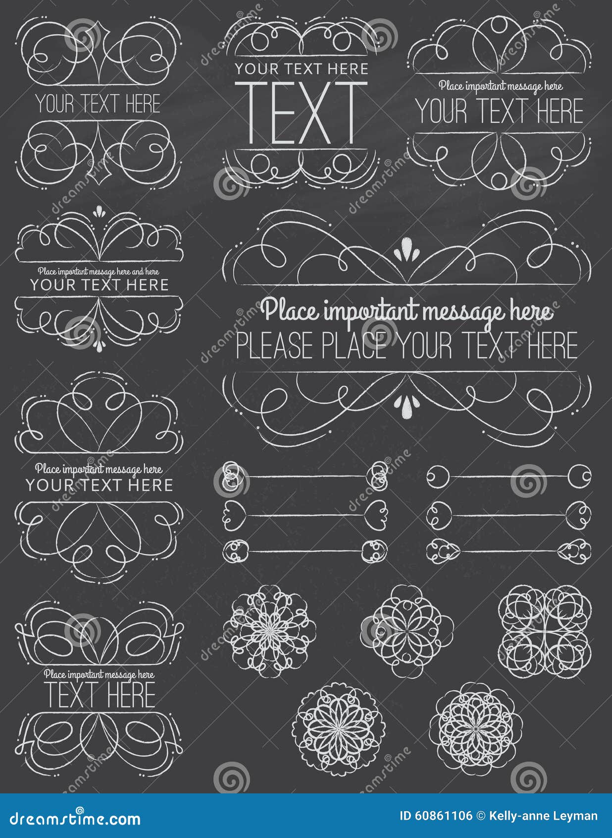 Chalkboard Curvy Frames & Design Elements Stock Illustration ...