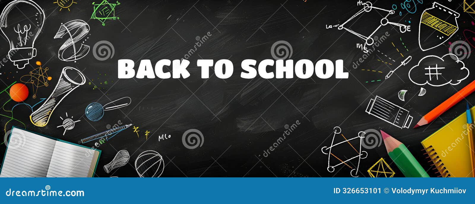 Creative Back To School Chalkboard Art Stock Illustration ...