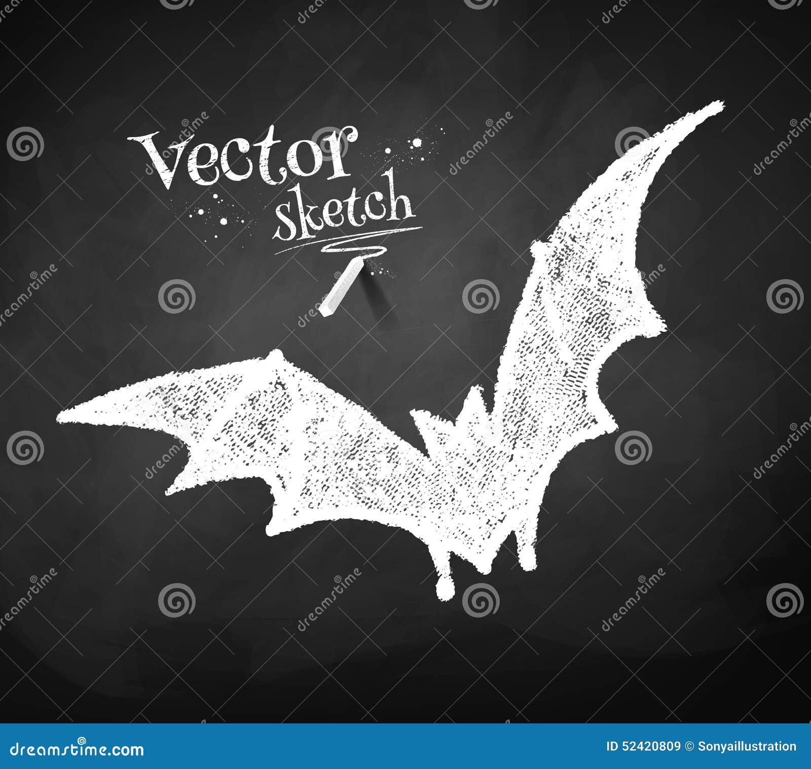 Chalkboard drawing of bat stock vector. Illustration of halloween ...