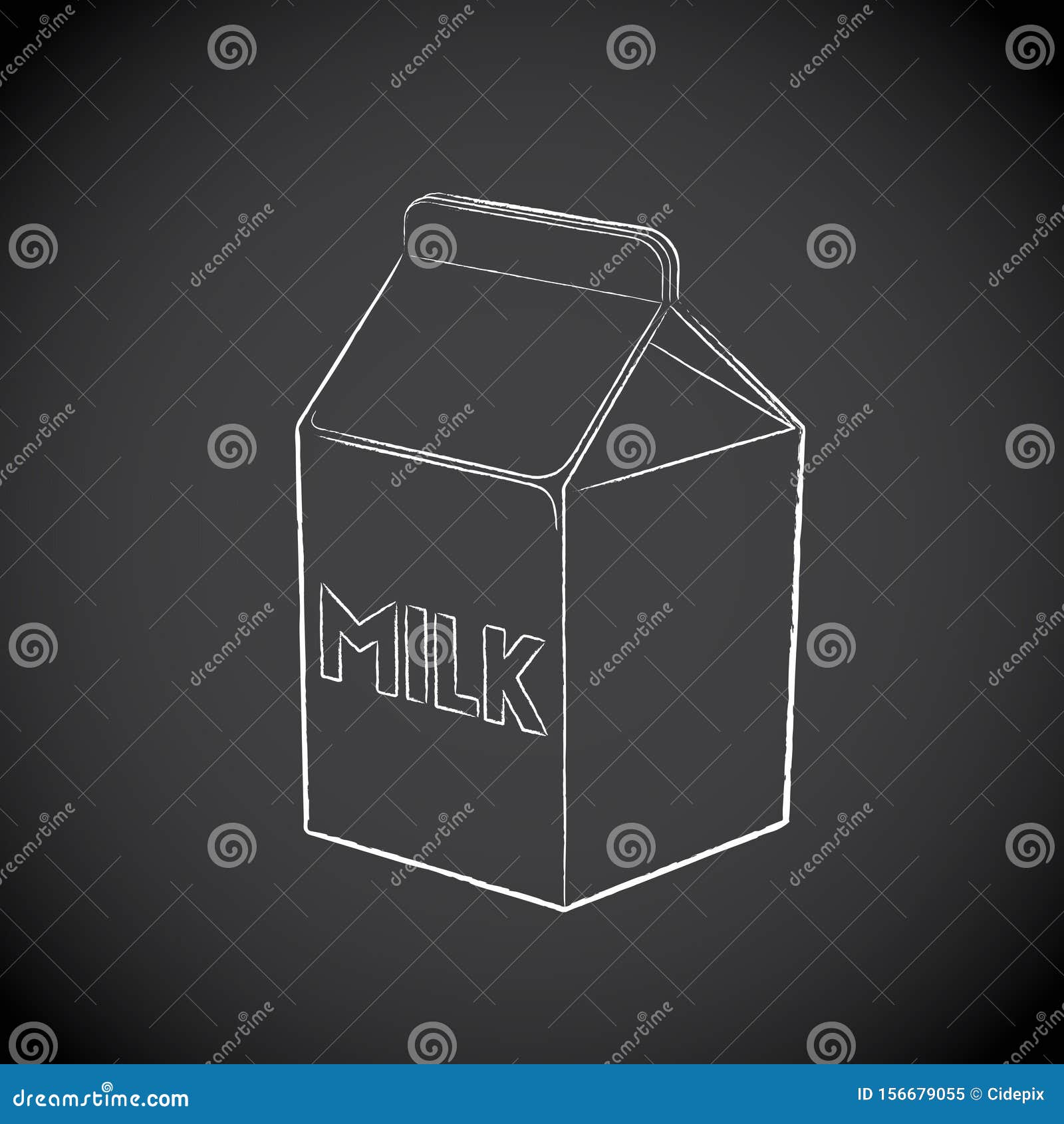 Chalkboard Drawing of Milk Box Icon on a Blackboard Vector Illustration ...