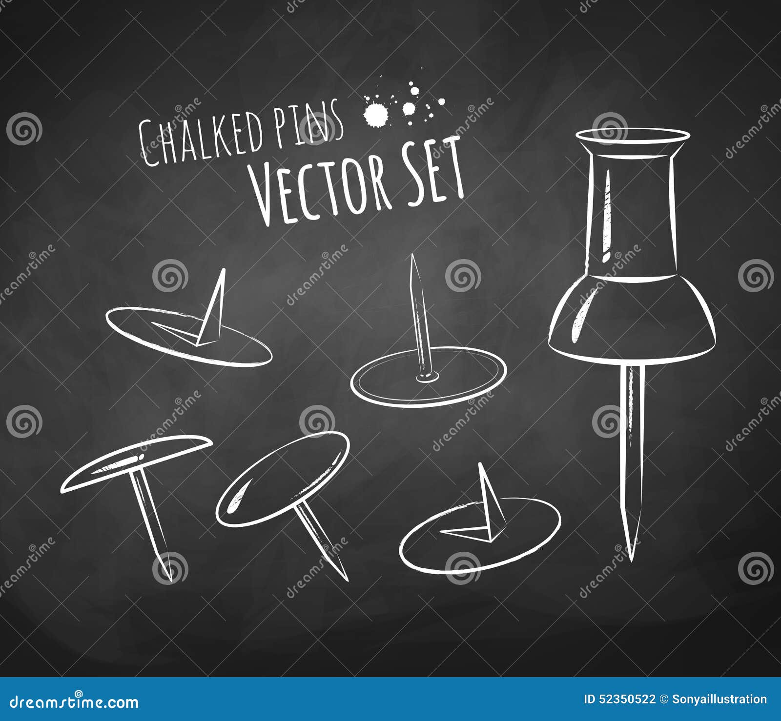 Chalkboard Drawing of Push Pin Stock Vector - Illustration of chalk ...