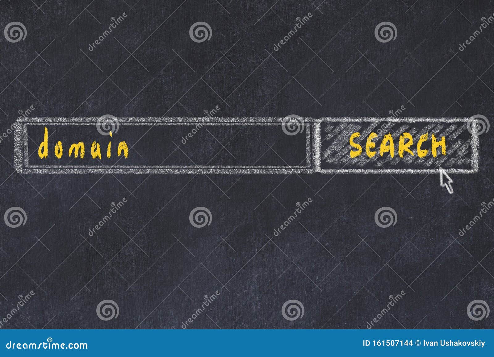 Chalkboard Drawing of Search Browser Window and Inscription Domain ...