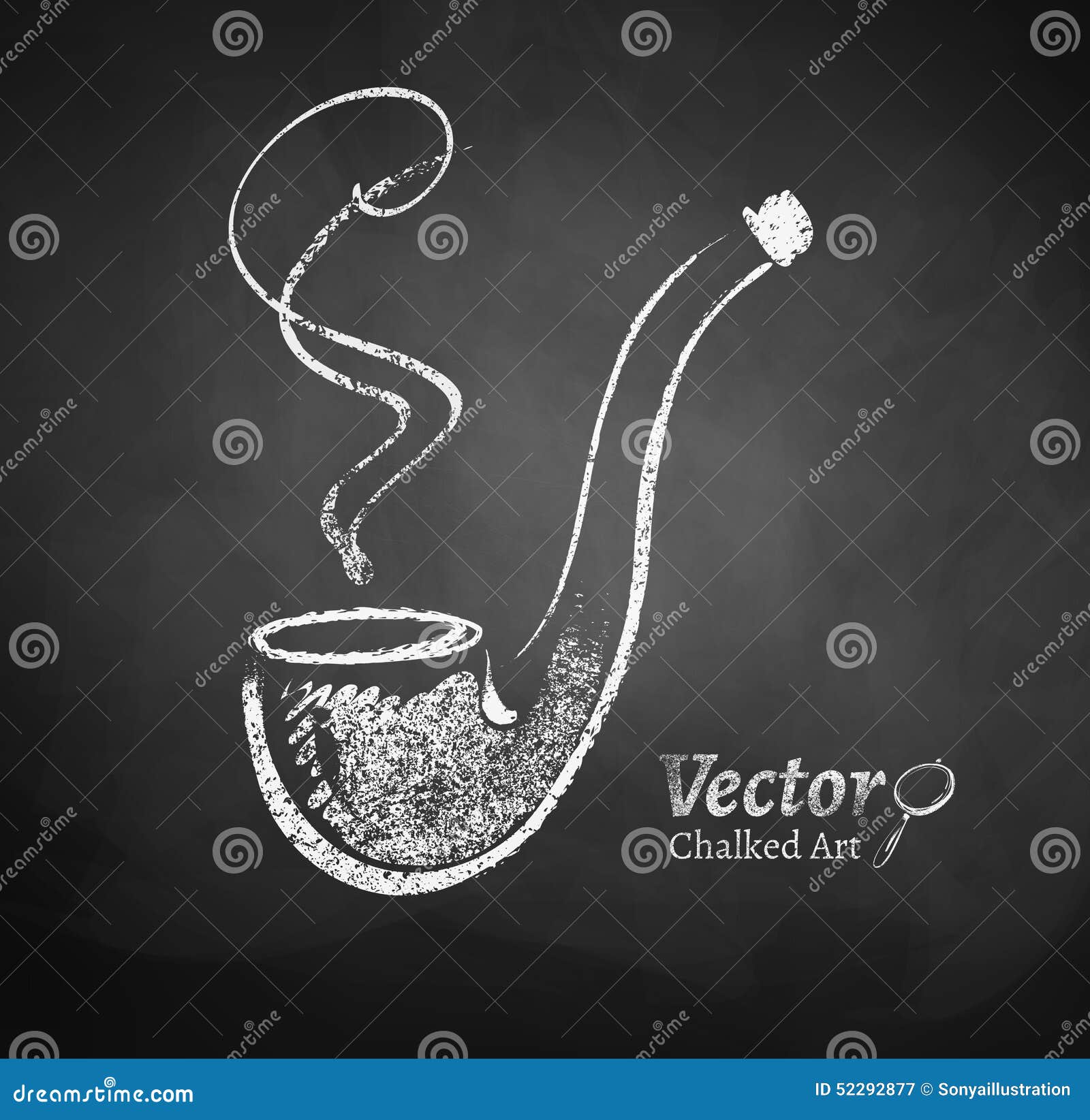 Chalkboard Drawing of Smoking Pipe Stock Vector - Illustration of chalk ...