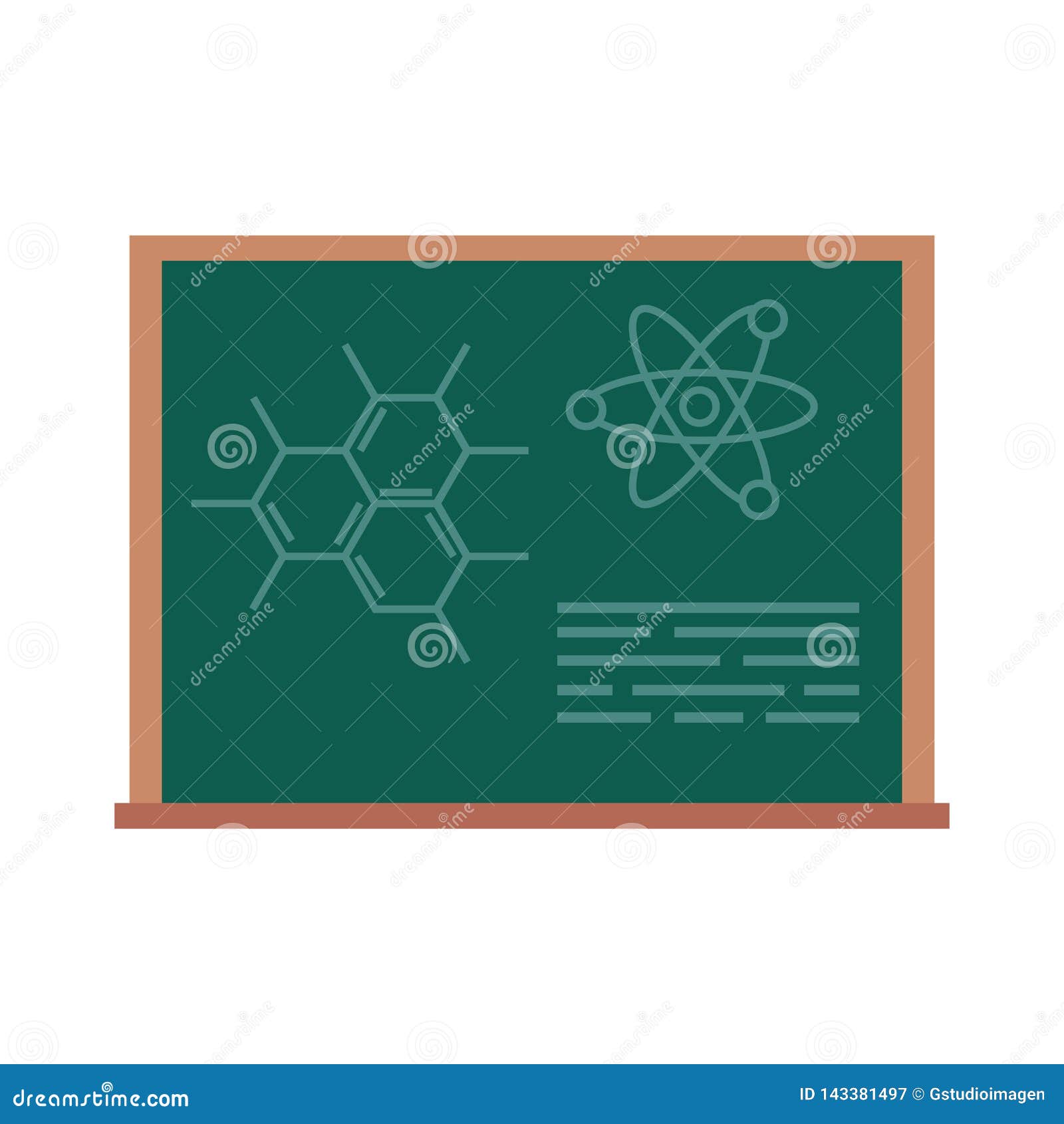 Chalkboard with Drawn Molecules Stock Vector - Illustration of ...