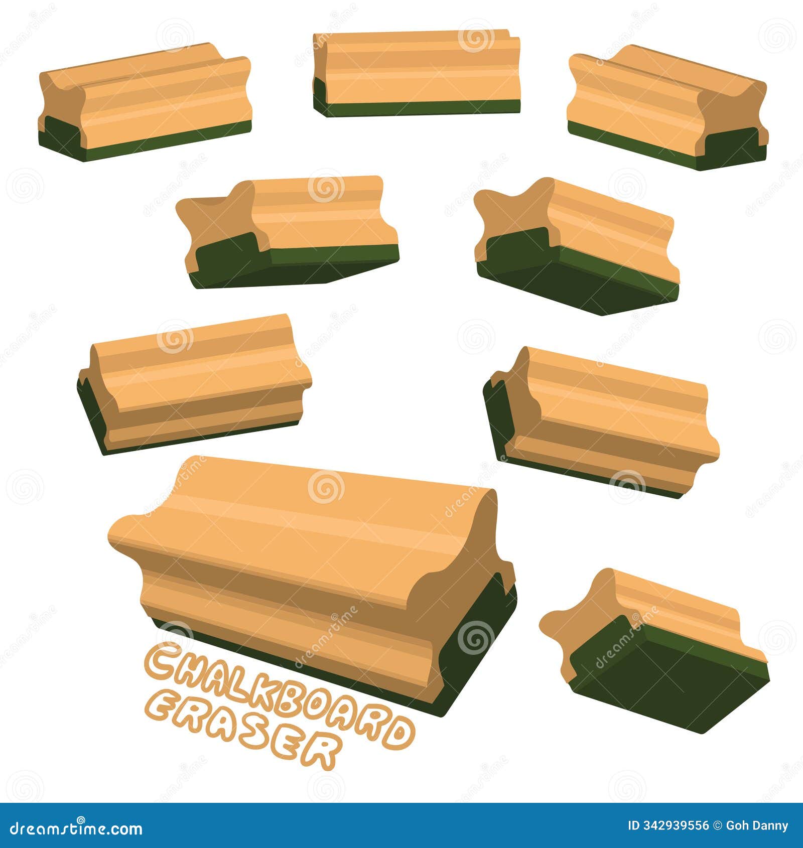 Chalkboard Eraser Chalk Pictogram Stock Illustration | CartoonDealer ...