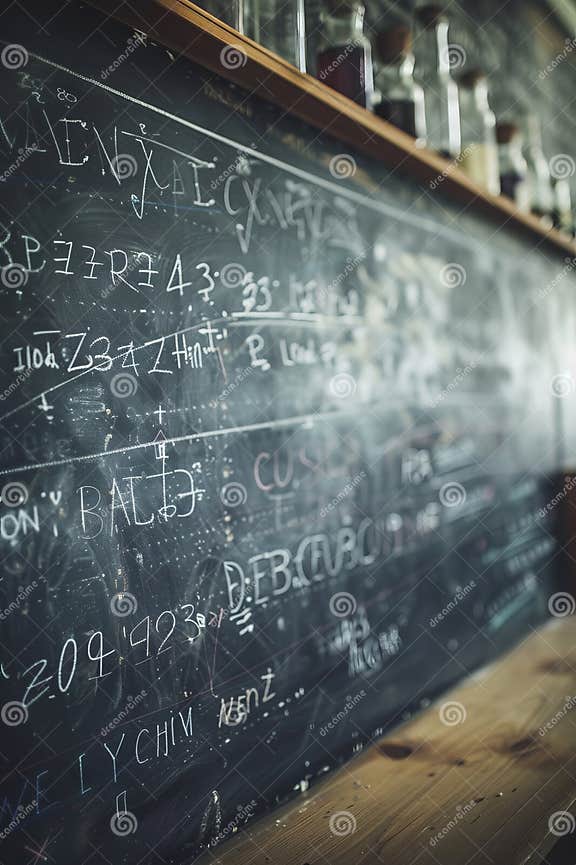 A Chalkboard Filled with Complex Mathematical Equations Capturing the ...