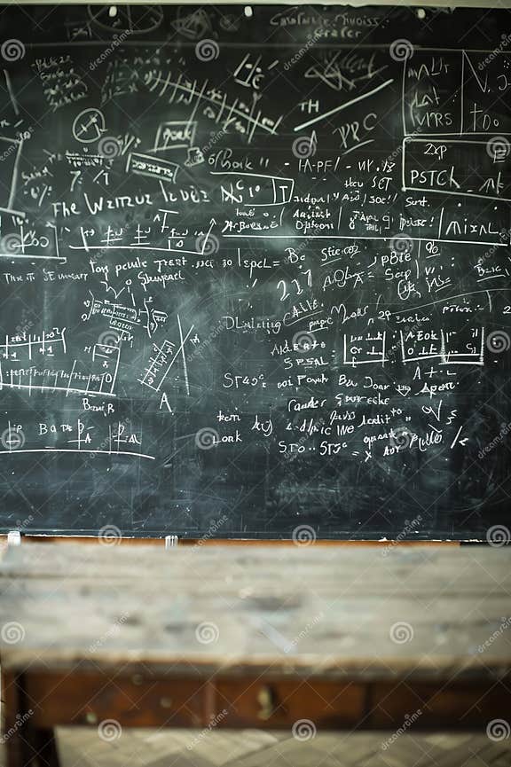 A Chalkboard Filled with Complex Mathematical Equations Capturing the ...