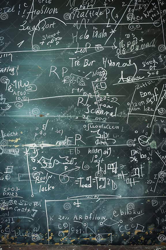 A Chalkboard Filled with Complex Mathematical Equations Capturing the ...