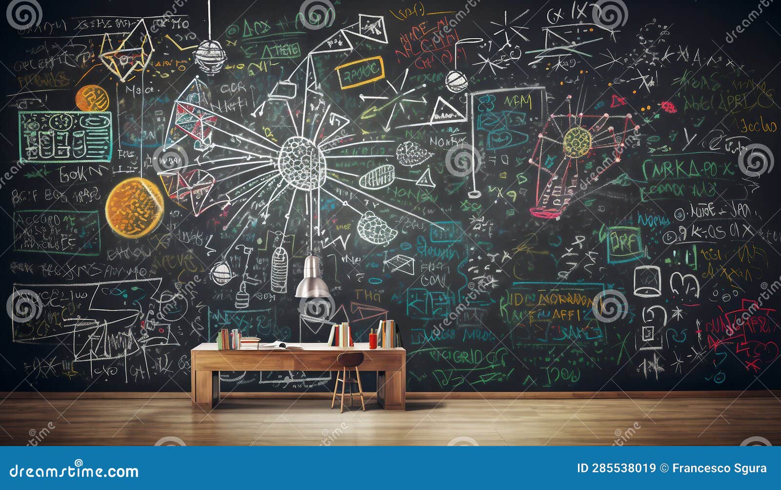 Chalkboard Filled With Math Formulas, Part Of A 3D School Concept ...