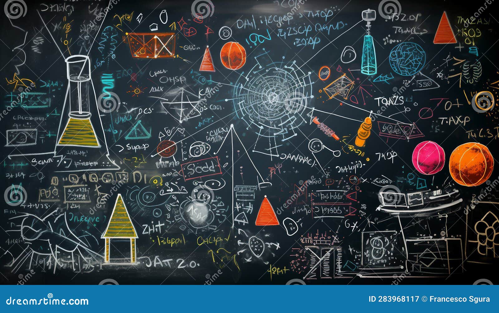 A Chalkboard Filled with Formulas Representing the Education. Back To ...