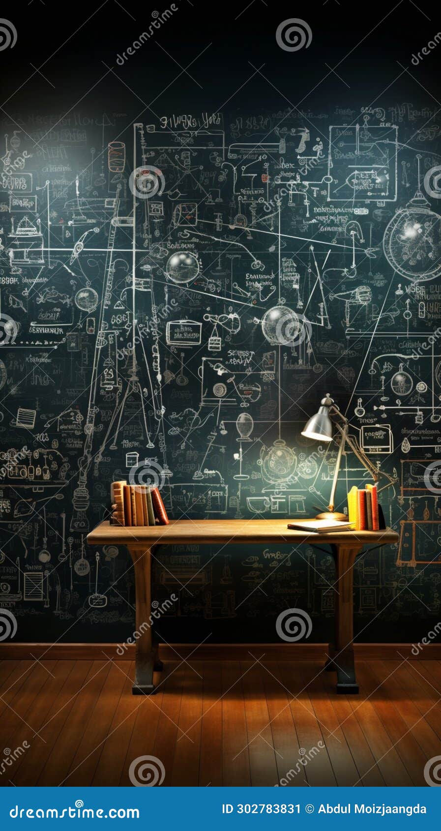 Chalkboard Filled with Math Formulas, Part of a 3D School Concept Stock ...