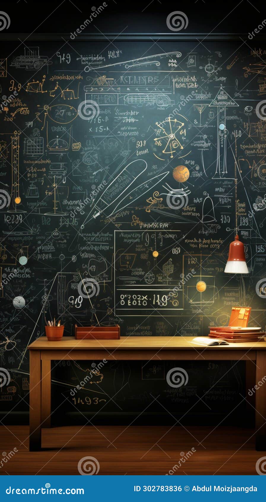 Chalkboard Filled With Math Formulas, Part Of A 3D School Concept ...
