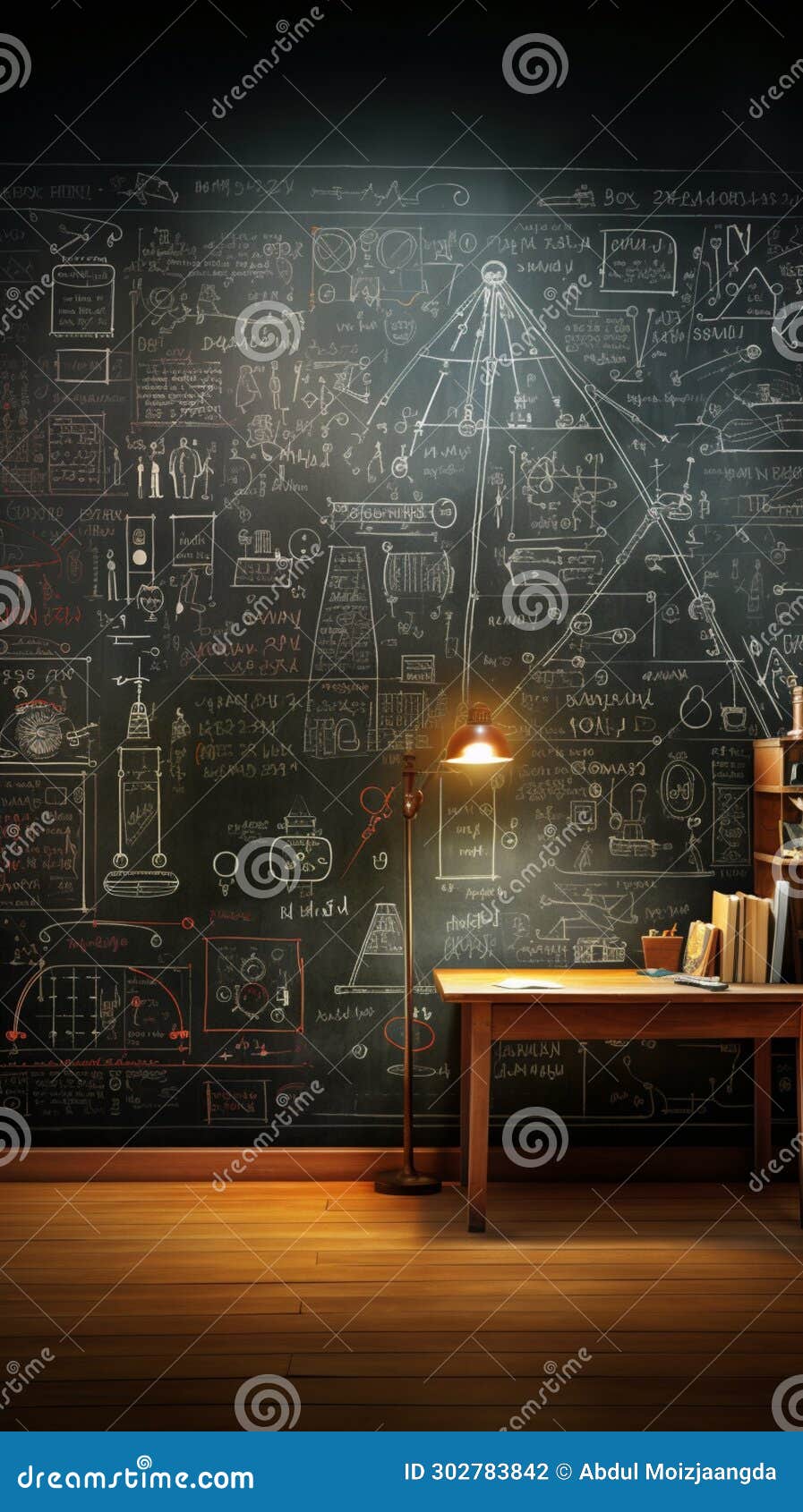 Chalkboard Filled with Math Formulas, Part of a 3D School Concept Stock ...
