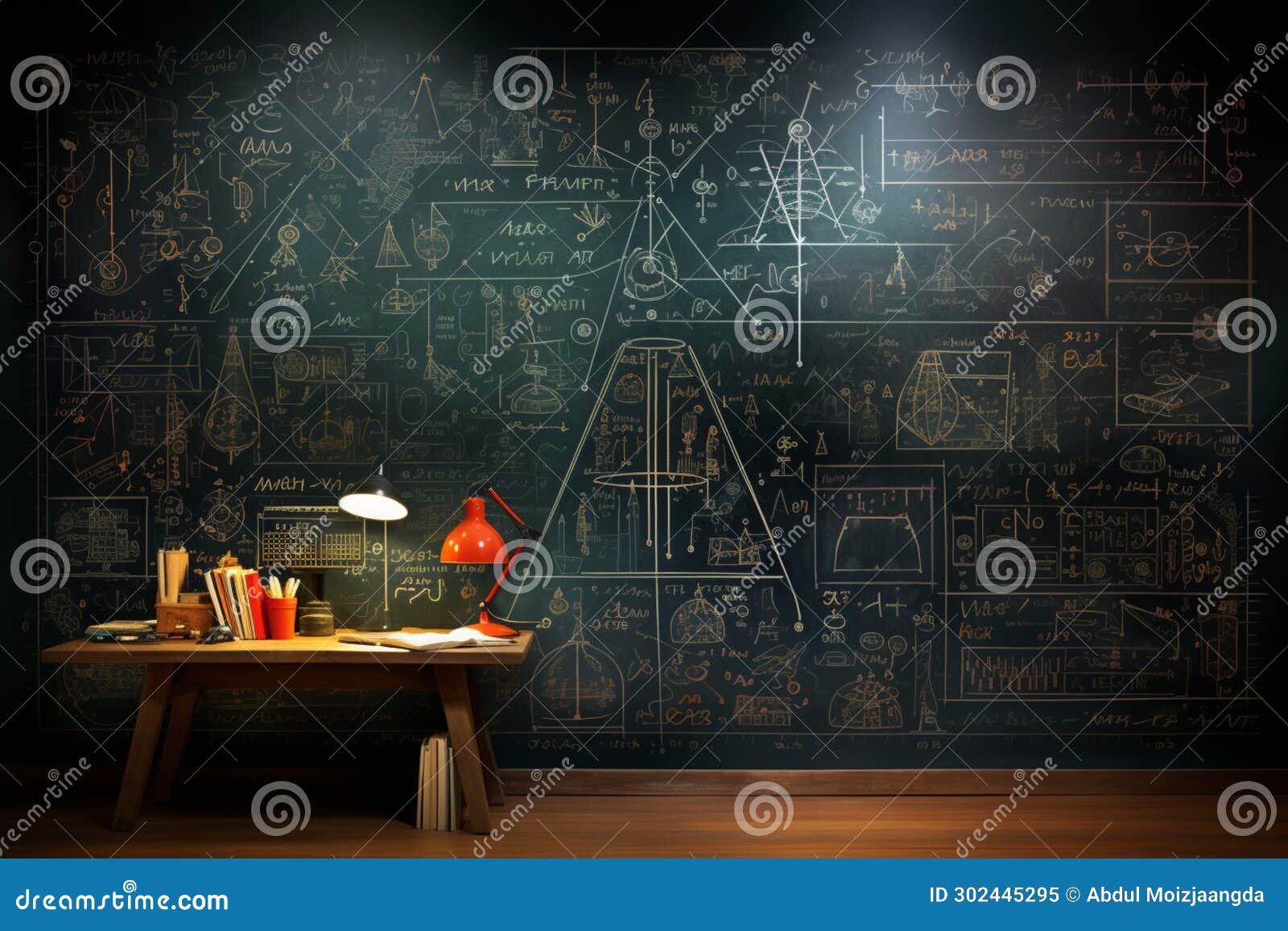 Chalkboard Filled With Math Formulas, Part Of A 3D School Concept ...