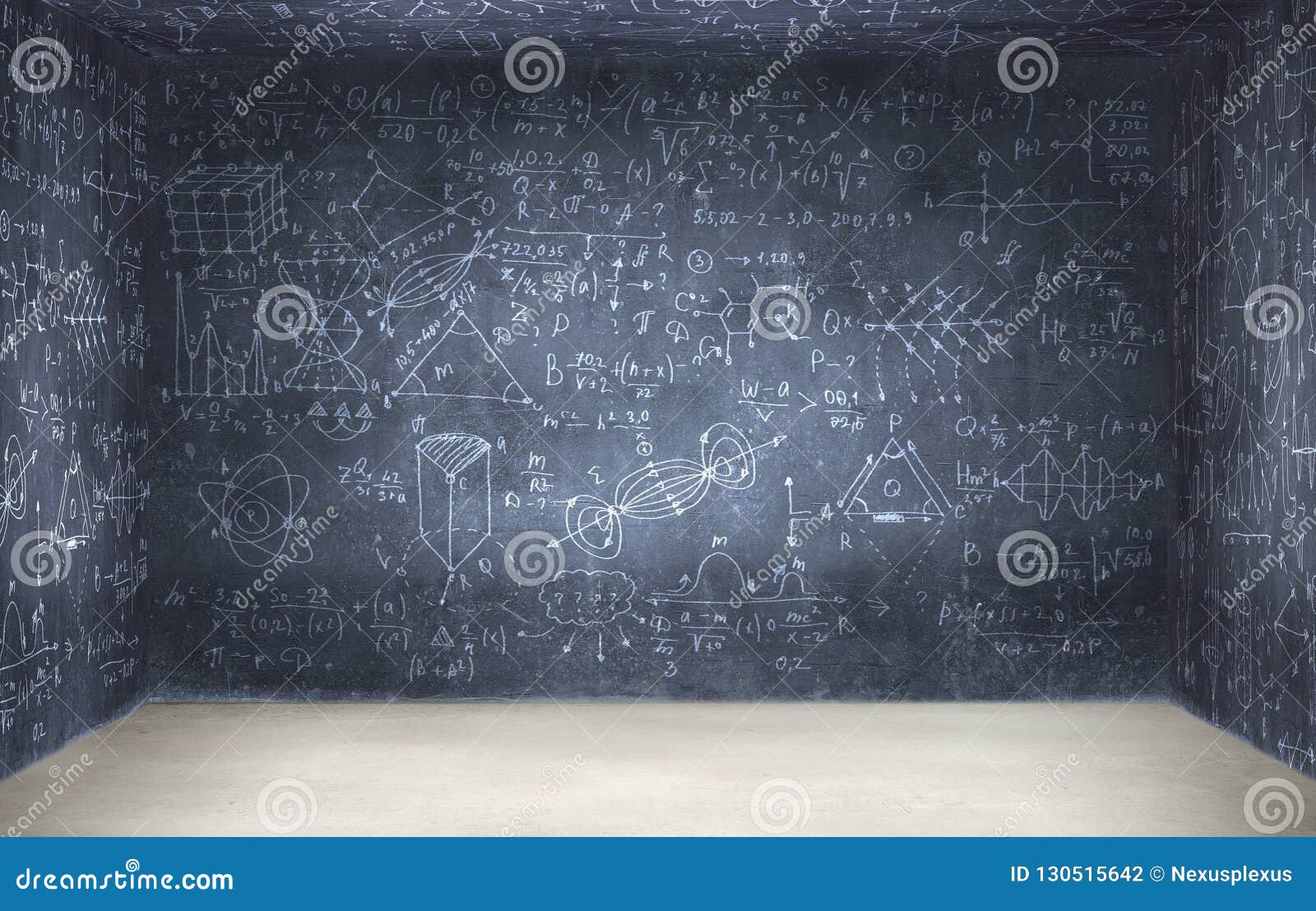 Chalkboard with formulas stock photo. Image of class - 130515642
