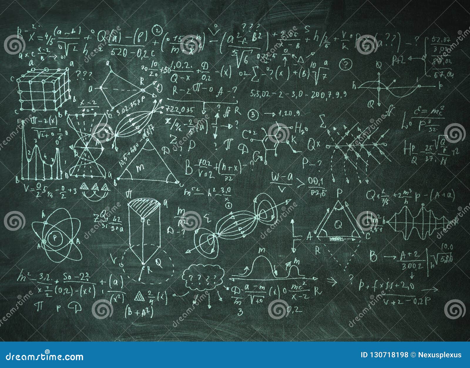 Chalkboard with formulas stock photo. Image of background - 130718198