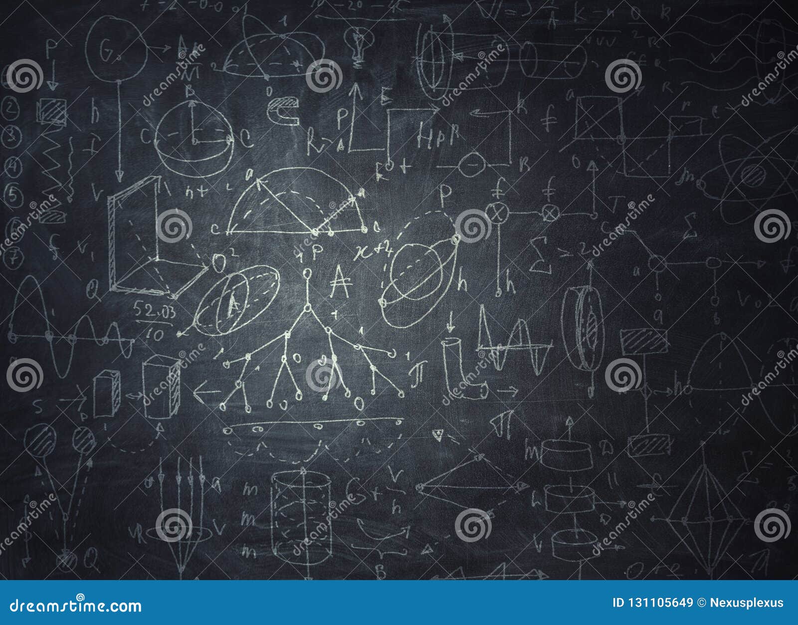 Chalkboard with formulas stock illustration. Illustration of business ...