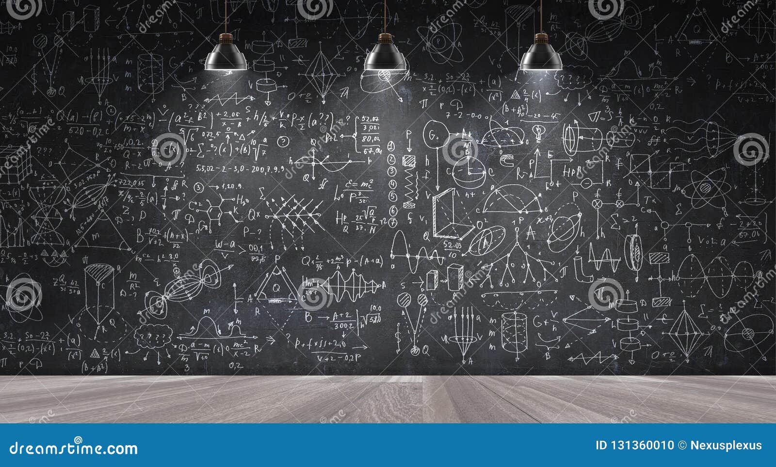 Chalkboard with formulas stock illustration. Illustration of ...