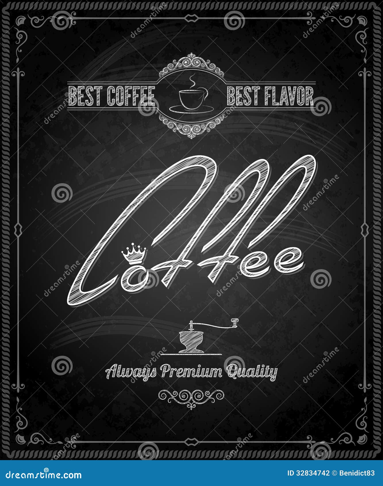Chalkboard - Frame Coffee Menu Stock Vector - Illustration of label ...