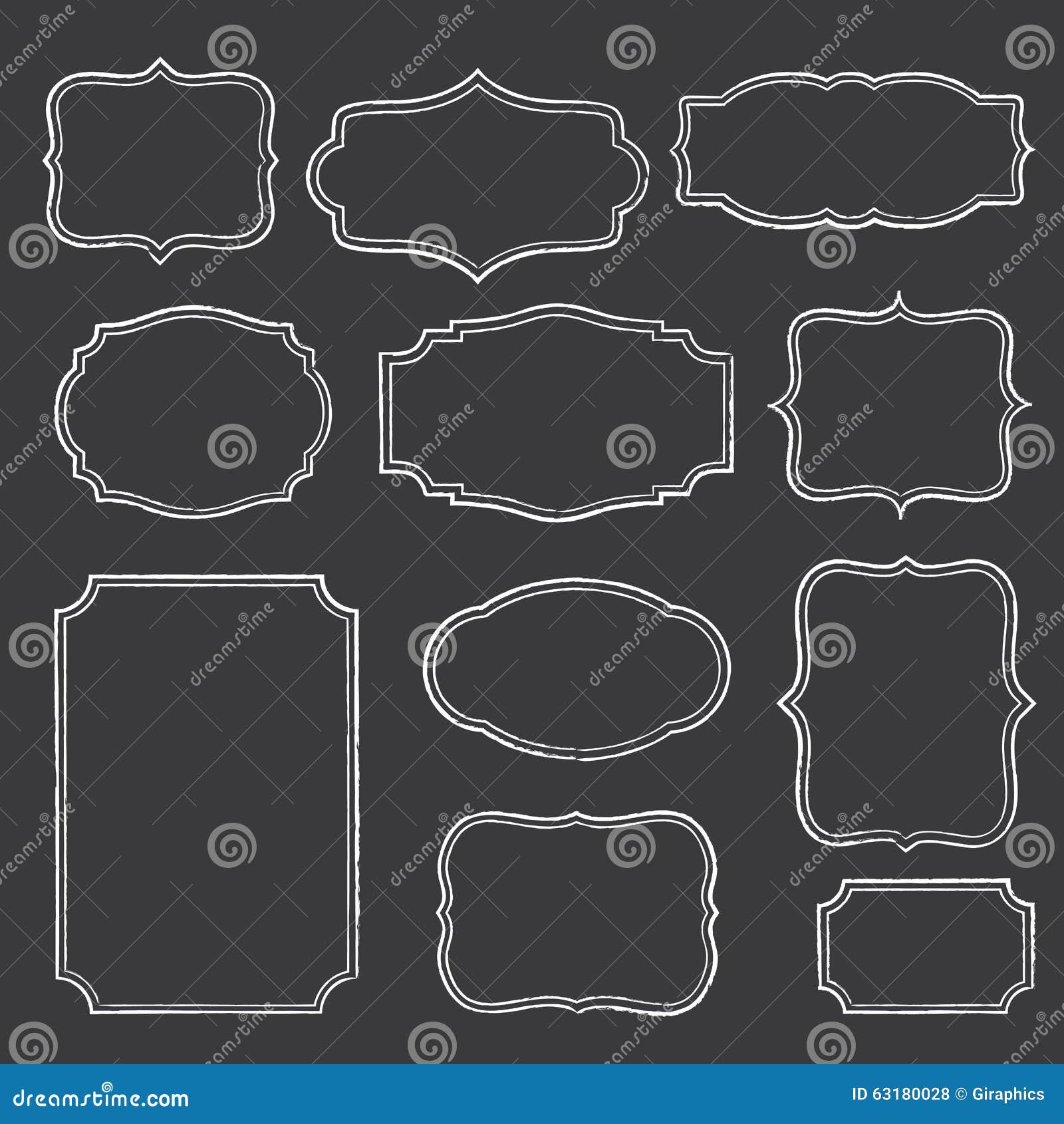 Chalkboard Frames stock vector. Illustration of abstract - 63180028
