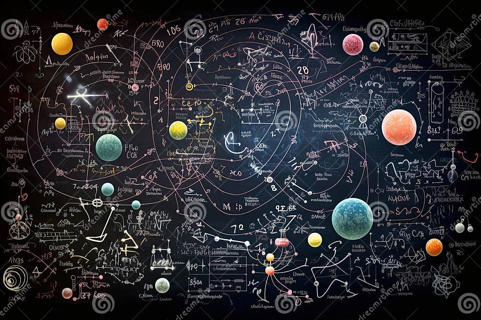 A Chalkboard Full Science Formulas on the High School Stock ...