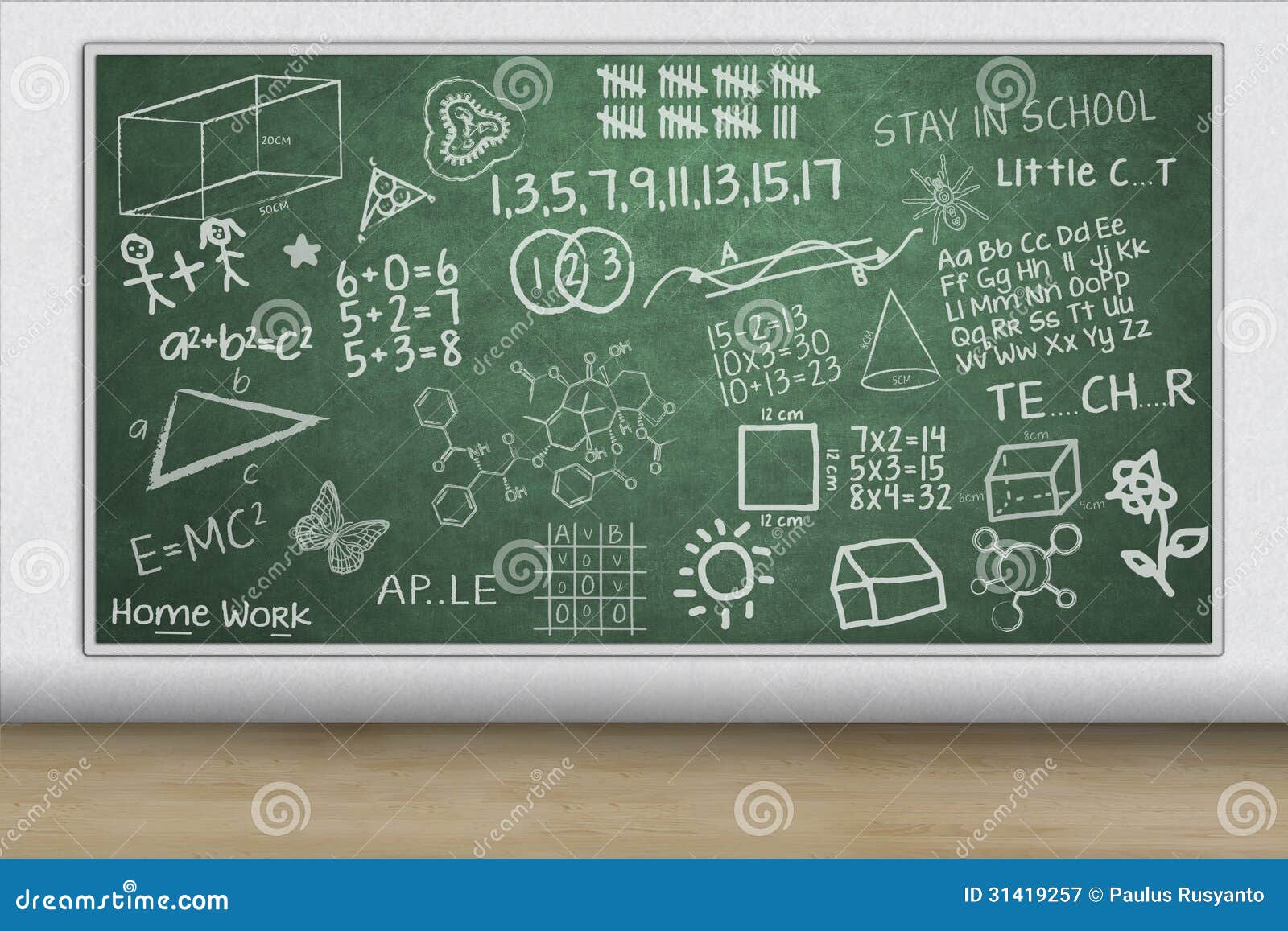 Chalkboard with Hand Drawn Illustration Stock Illustration ...