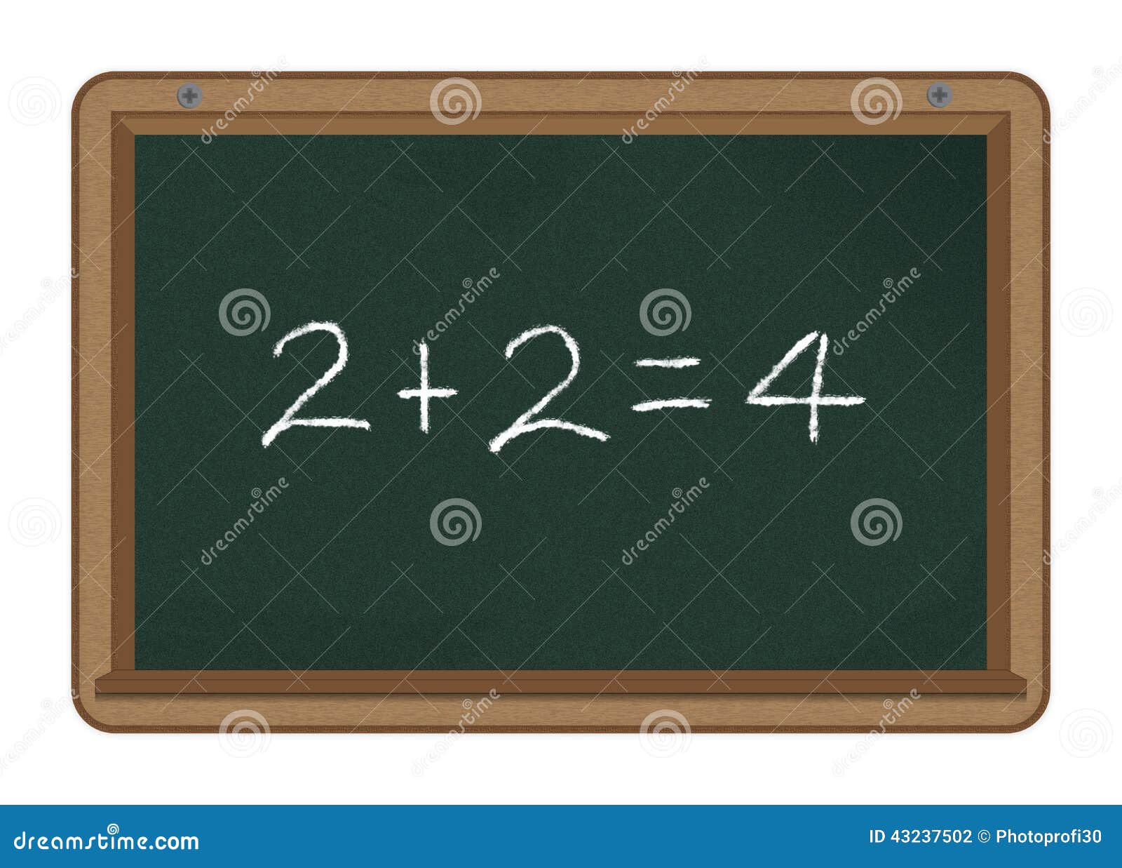 Chalkboard: 2+2=4 stock illustration. Illustration of education - 43237502