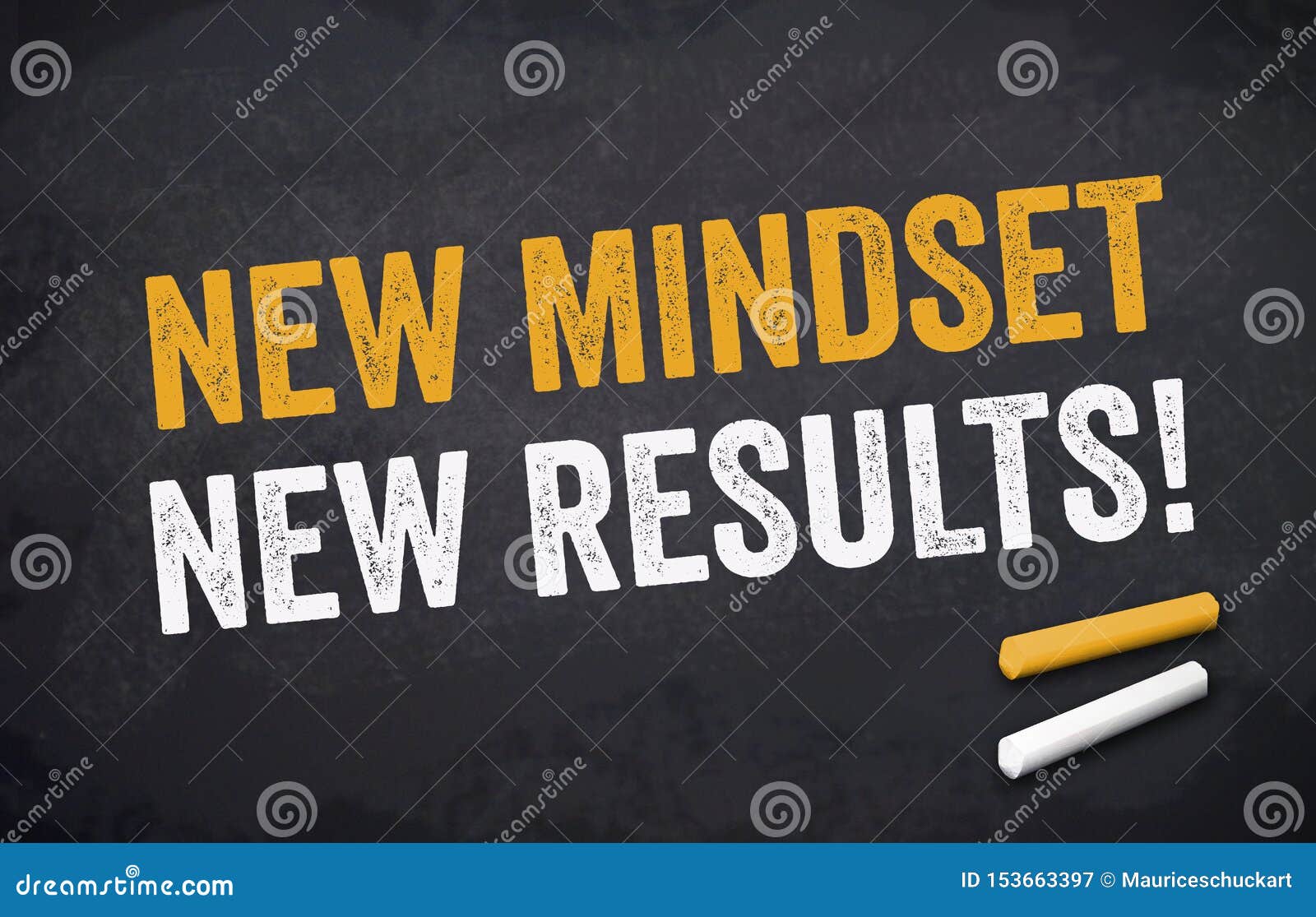 Chalkboard Illustration with New Mindset - New Results Stock ... Chalkboard Illustration with New Mindset - New Results Stock ...