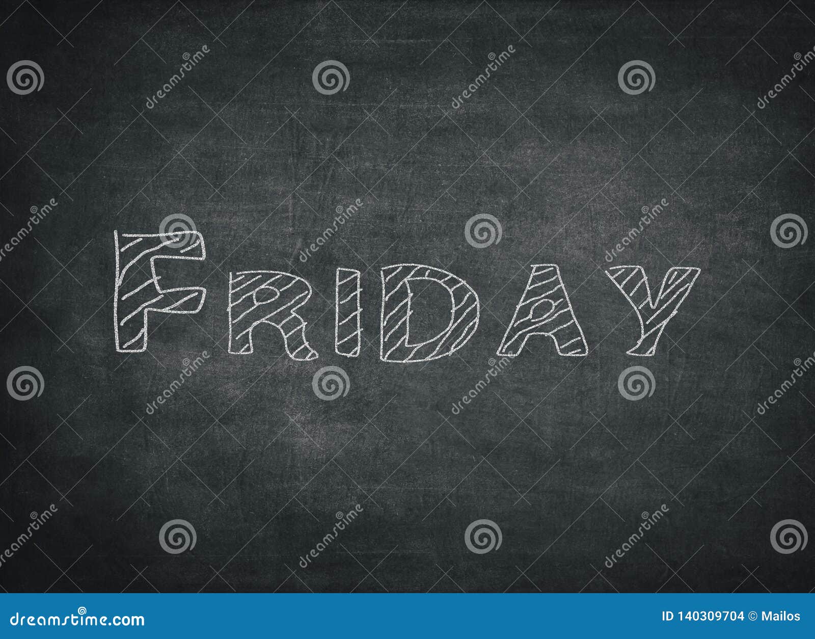 Chalkboard Inscription on the Board. Friday. End of the Week Stock ...