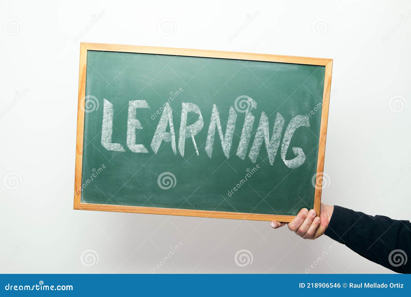 Chalkboard with LEARNING Handwritten in Chalk Stock Photo - Image of ...