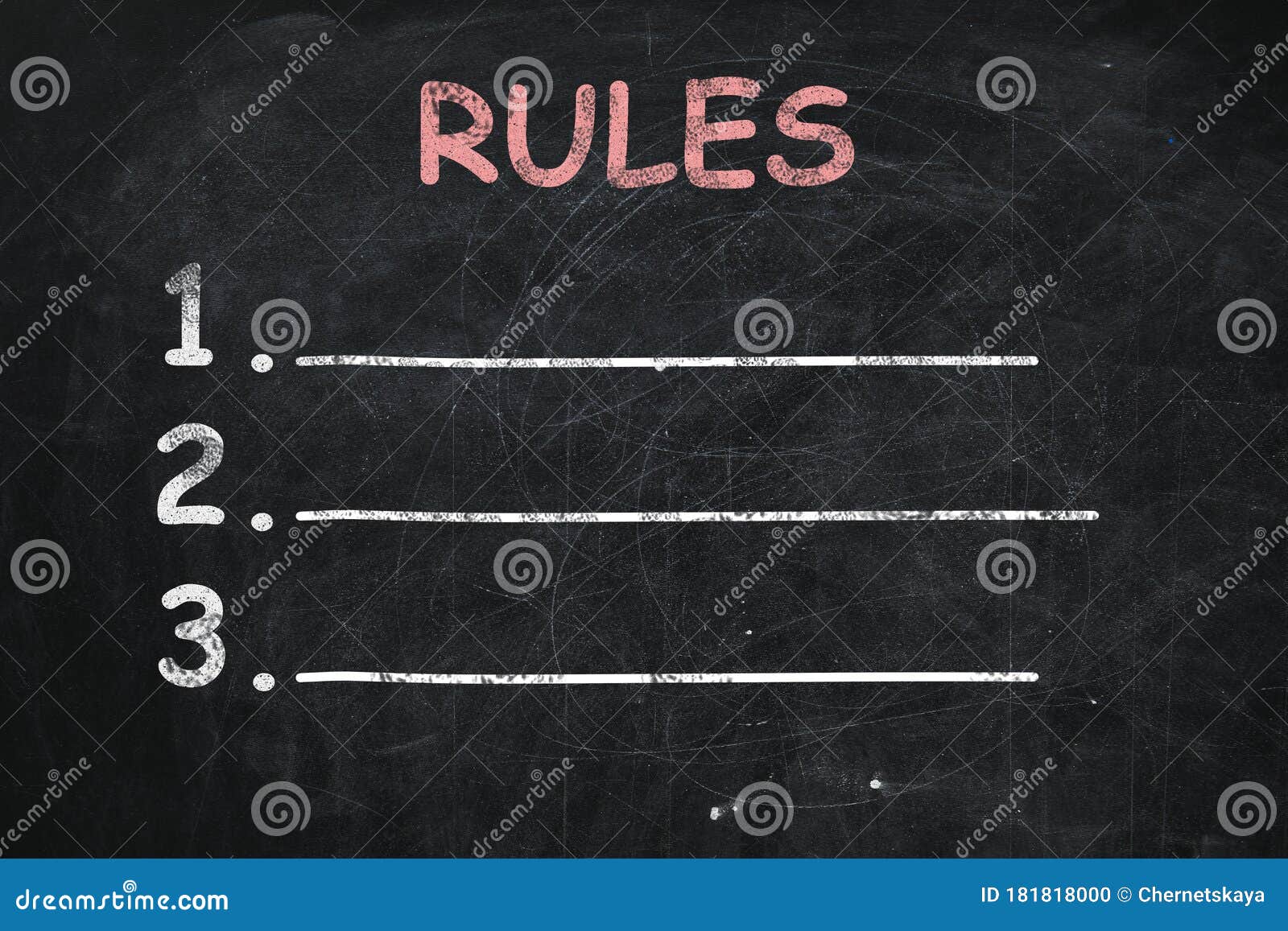 Chalkboard with List of Rules As Background Stock Photo - Image of ...