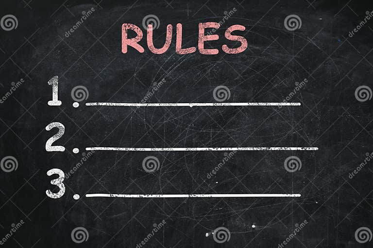 Chalkboard with List of Rules As Background Stock Photo - Image of ...