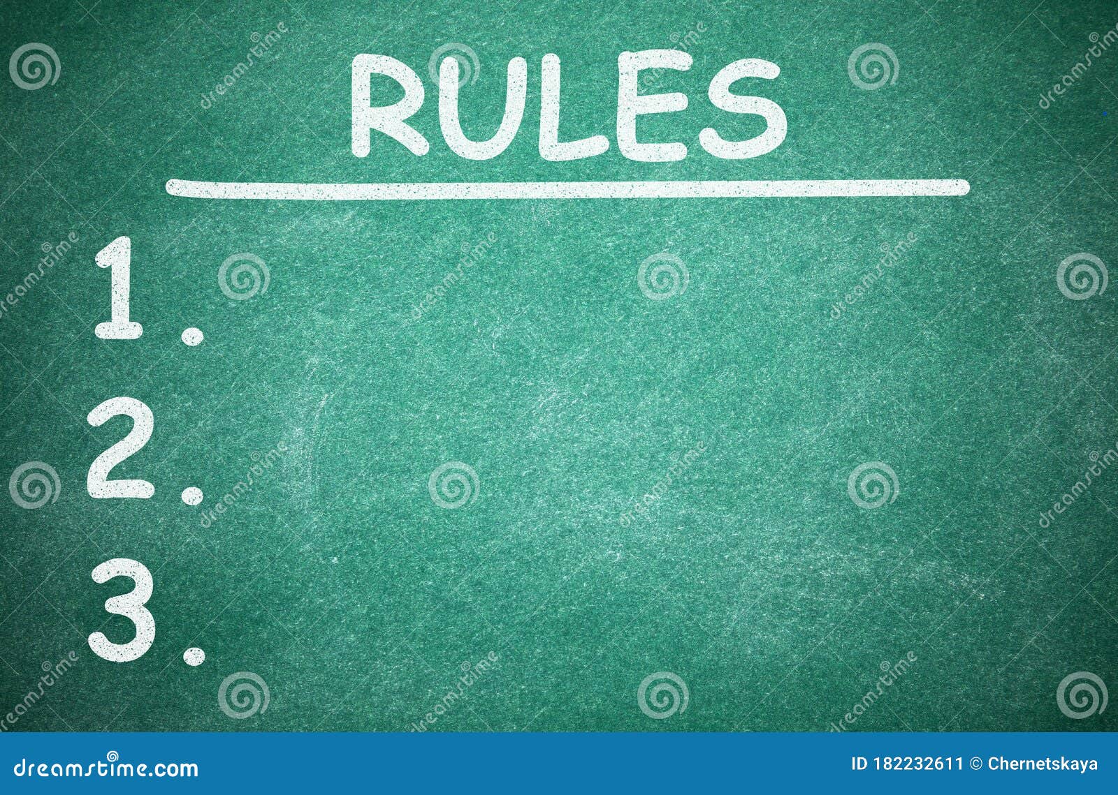 Chalkboard with List of Rules As Background Stock Image - Image of ...