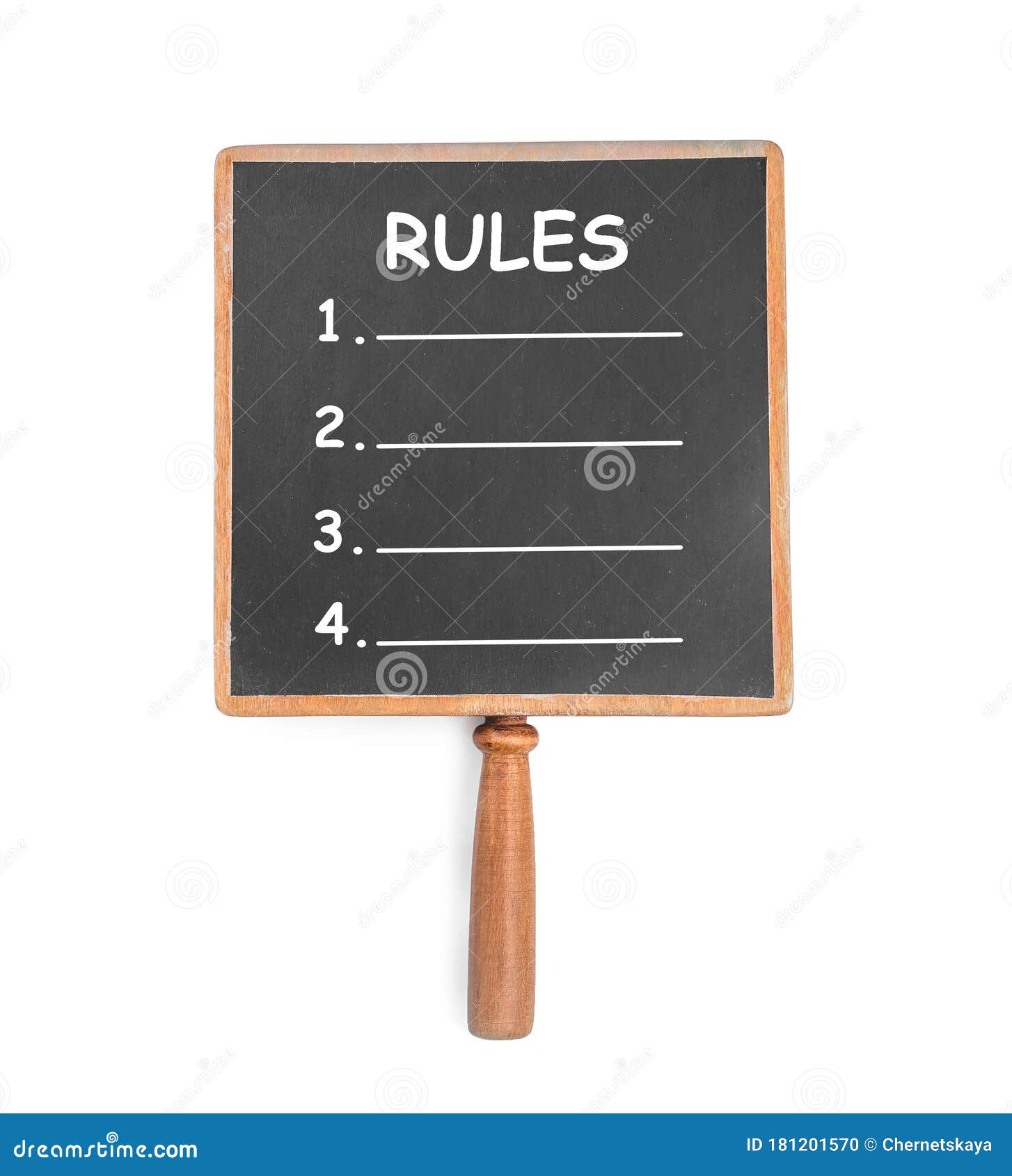Chalkboard with List of Rules on Background, Top View Stock Photo ...