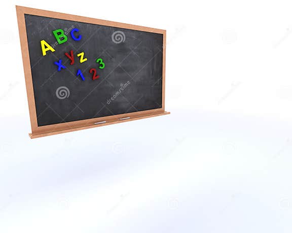 Chalkboard with Magnetic Letters Stock Illustration - Illustration of ...