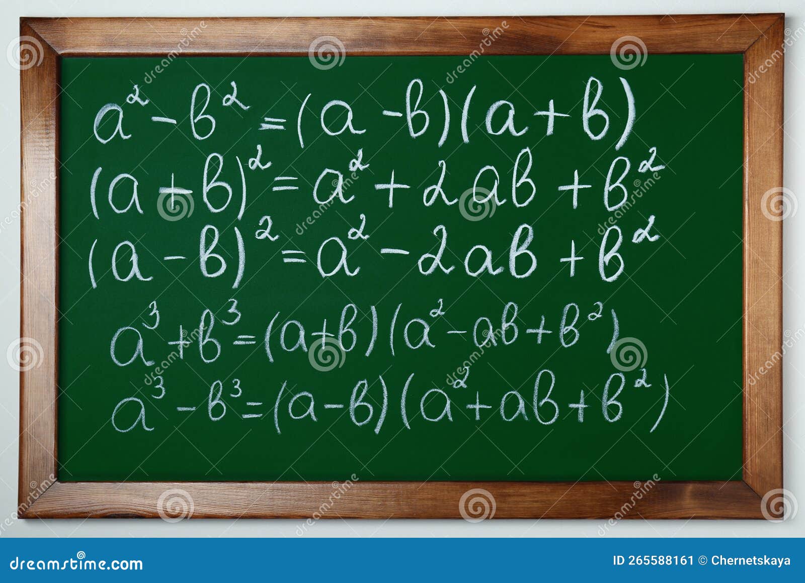 Chalkboard with Many Different Math Formulas on White Wall Stock Image ...
