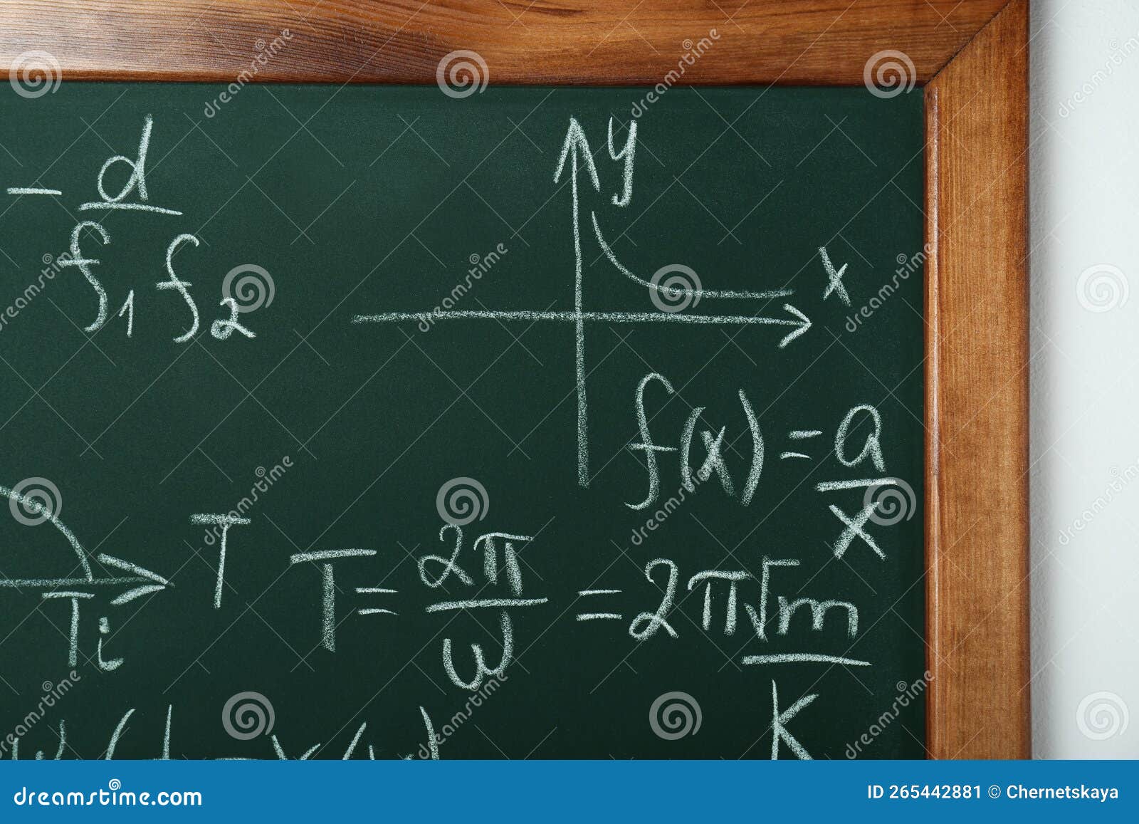 Chalkboard with Many Different Math Formulas on White Wall, Closeup ...