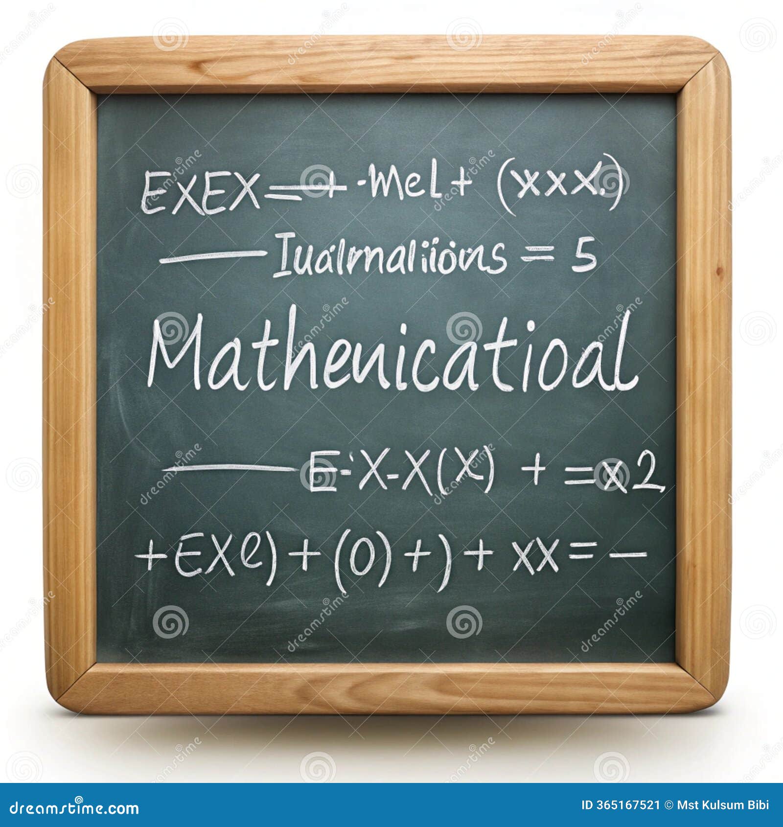 Chalkboard In Mathematical Formulas And Calculations Illustration ...