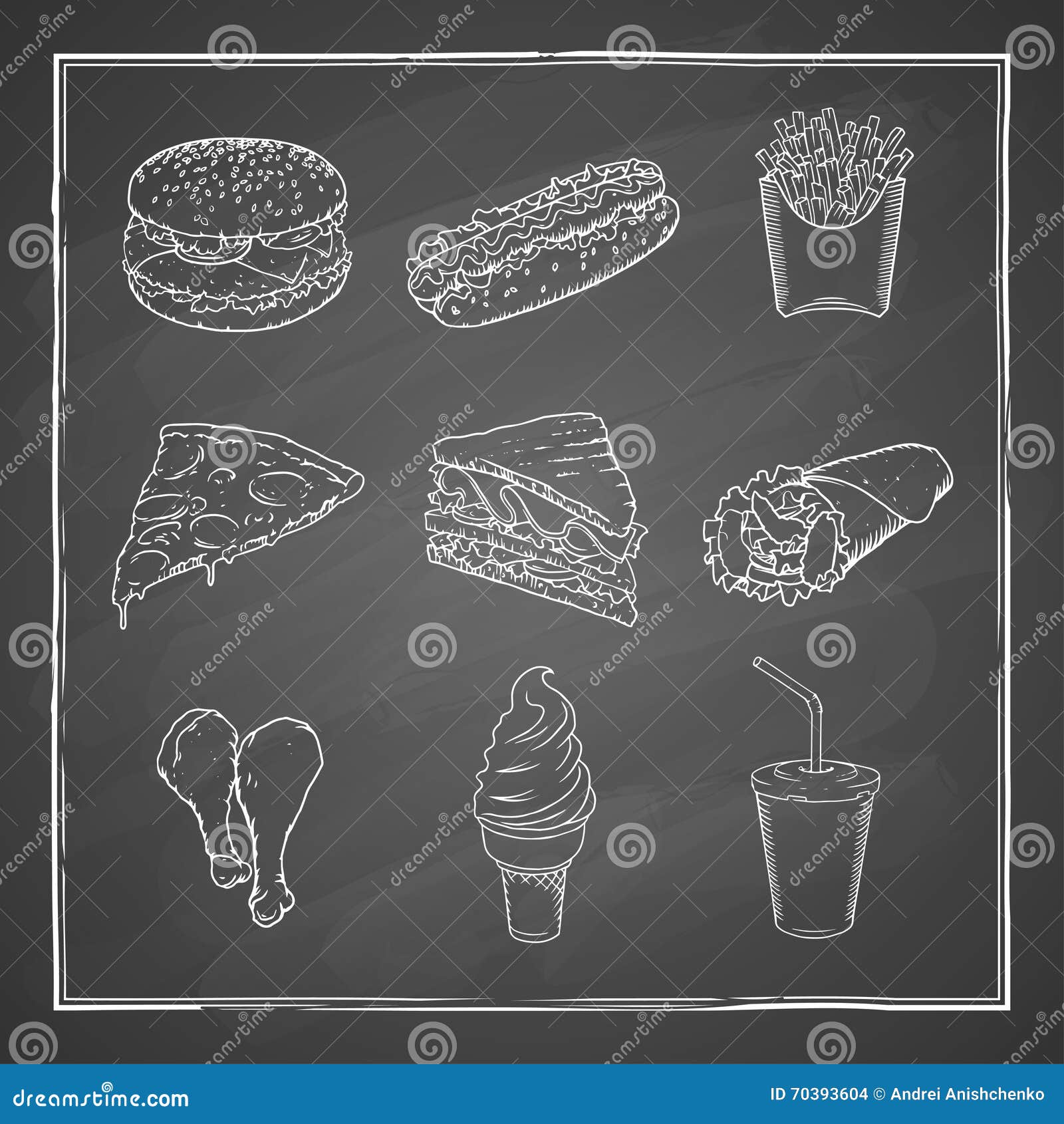 Bar Menu Elements Doodle Hand Drawn Icon Set. Alcoholic Bottles And ...