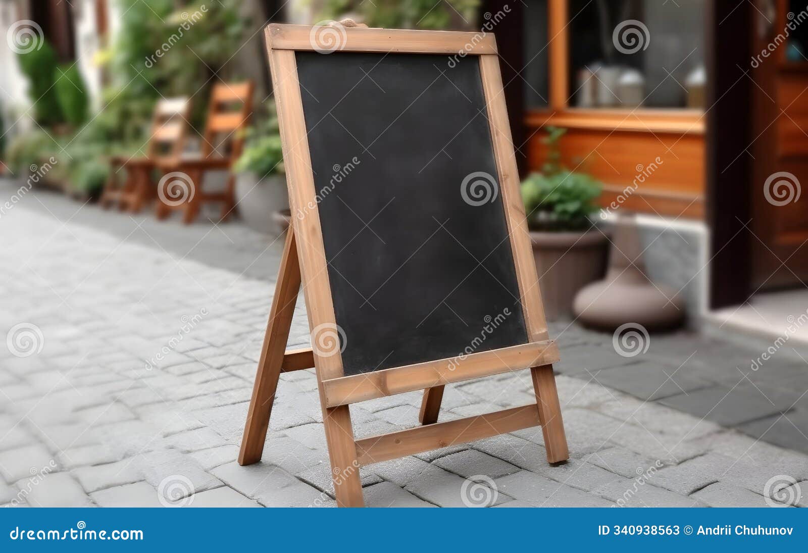 Chalkboard Menu Sign Mockup in Front of the Restaurant Stock ...