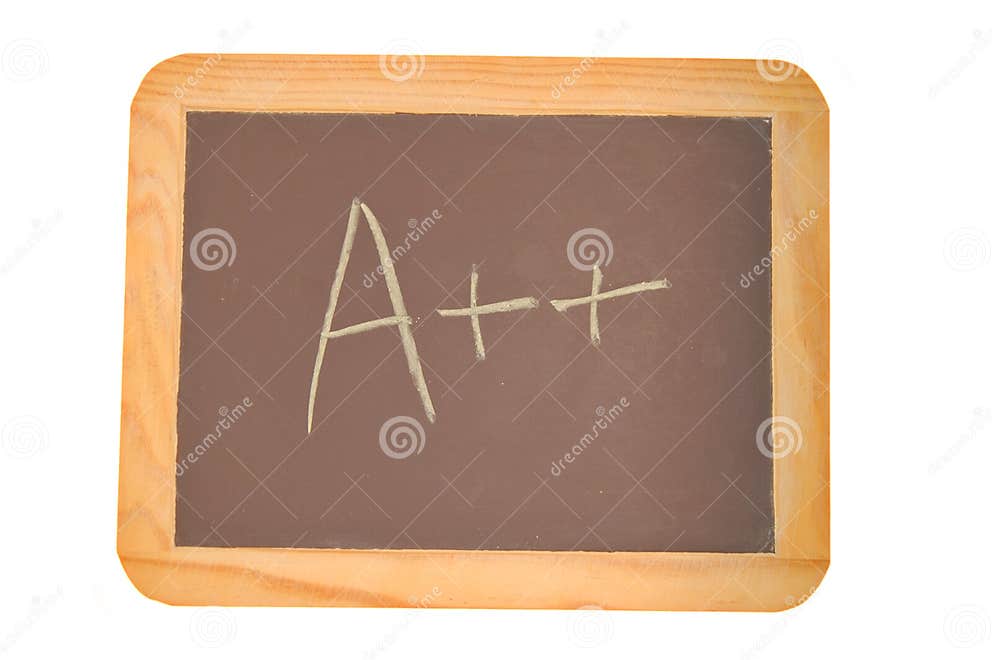 Chalkboard with an a Plus Plus Written on it Stock Photo - Image of ...