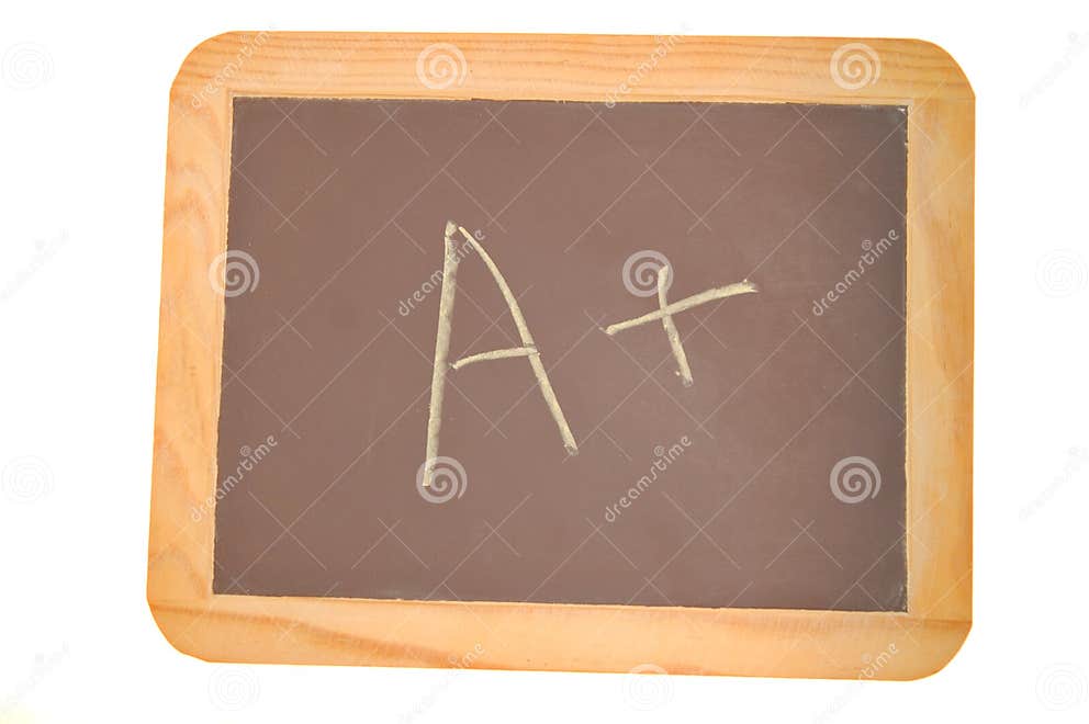 Chalkboard with an a Plus Written on it Stock Photo - Image of ...