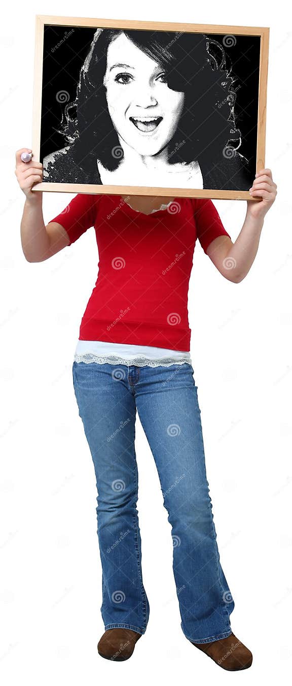 Chalkboard Portrait stock photo. Image of text, attractive - 11573242