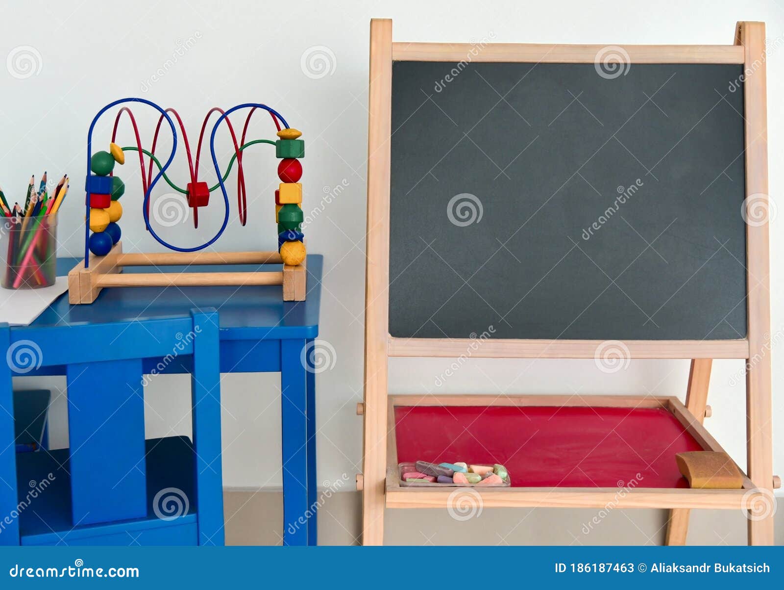 Chalkboard Preschool Chalkboard in Kids Room, Copyspace Stock Image ...