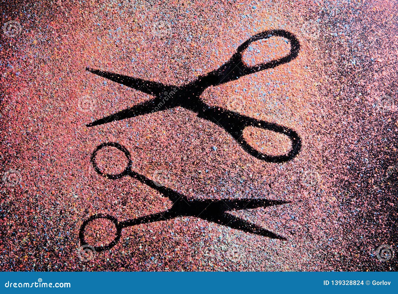 Chalkboard Scissors Shadow Studio Stock Photo - Image of color, fashion ...