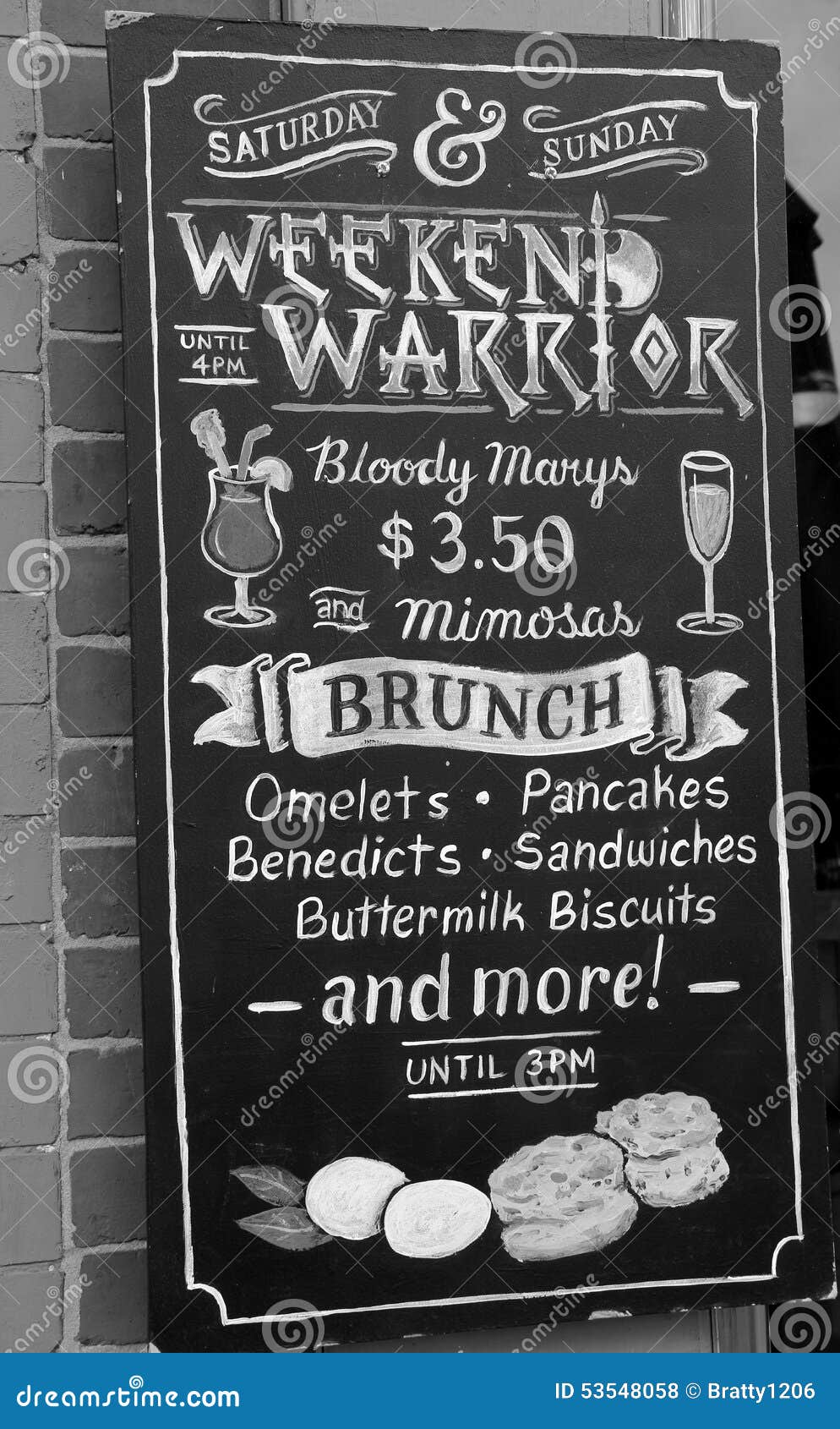Chalkboard Sign for Brunch and Cocktails Stock Photo - Image of travel ...