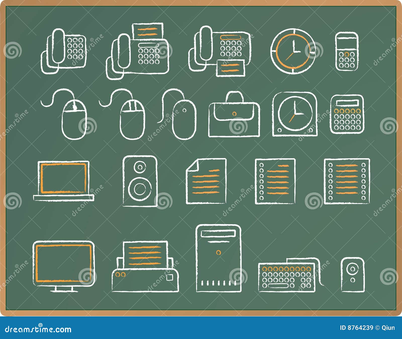 Chalkboard Sketch Icon - Office Stock Vector - Illustration of cartoon ...